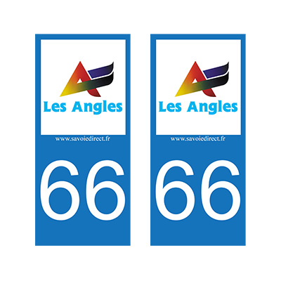 Deux Autocollants pour Voiture Logo Les Angles - Souvenirs des Alpes
